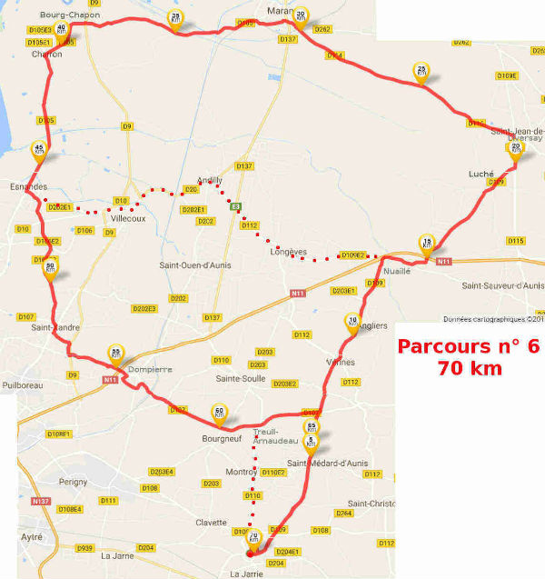 Circuits route 1 à 10